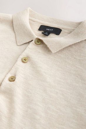 Next Polokragenpullover Regular Fit Kurzarm-Poloshirt in Strickoptik (1-tlg)