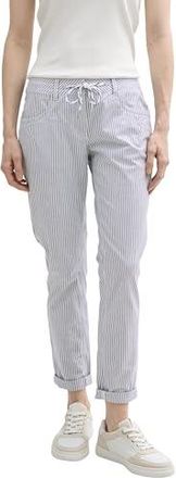 Tom Tailor 1045421 Pantalon, 37464-navy Irregular Woven Stripe, 38W / 28L Femmes