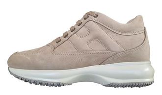 Hogan Chaussures Femme Interactive en Nabuck HXW00N000106RNC808 Beige Biscuit, Biscuit moyen, 38 EU