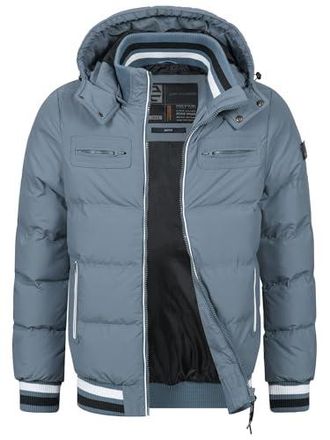 Indicode Veste matelass&eacute;e Marlon pour homme aspect doudoune | Veste dhiver demi-saison, blue grey, XL