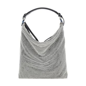 Benedetta Bruzziches Femme, Sacs, Gris, Taille: ONE Size Sac &agrave; Main avec Application de Cristaux et Bandouli&egrave;re Amovible