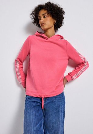 Street One Hoodie mit Gallonstreifen und Tunnelzug am Saum