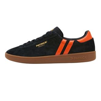 Patrick Monaco Sneaker f&uuml;r Herren, Wildleder, Cupsohle (Schwarz/Orange)