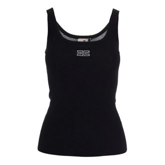 Elisabetta Franchi &Auml;rmelloses Top - - Tops - Damen - Schwarzk - S
