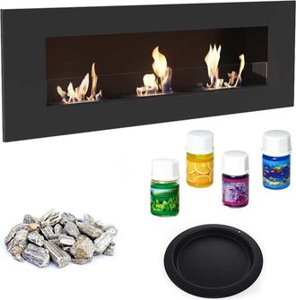 Kratki Wandkamin mit Biokamin DELTA3 Verglasungsmischung Zubeh&ouml;rsatz