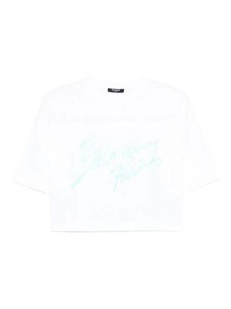 Balmain cropped T-shirt - Wei&szlig;