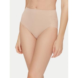 Ysabel Mora Klassischer Damenslip mit hoher Taille 19617 Beige