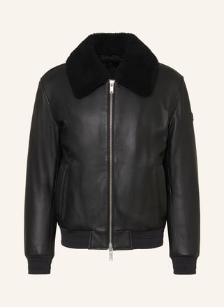 Moose Knuckles Lederblouson Toba schwarz
