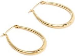 Au Printemps Paris ovale kreolische Ohrringe - golden