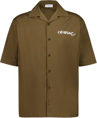 Off-white Homme, Chemises, Vert, Taille: S Chemise en coton Scribble Arrow