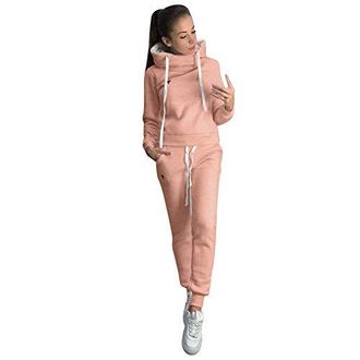 Generic V&ecirc;tements de sport pour femme Automne/Hiver Deux manches longues Sweat &agrave; capuche et pantalon de surv&ecirc;tement Ensemble Co Ords pour femme Surv&ecirc;tement gr