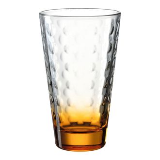 Leonardo Leonardo Optic Trink-Glas, 1 St&uuml;ck, sp&uuml;lmaschinenfestes Longdrink-Glas, bunter Trink-Becher aus Glas, Saft-Glas, orange, 300 ml, 025912
