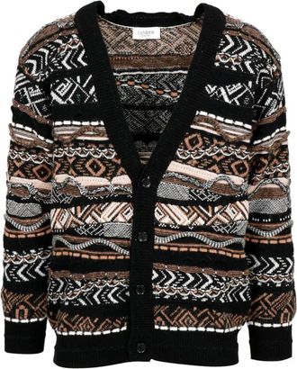Laneus Homme, Pulls, Multicolore, Taille: L Jacquard Cardigan