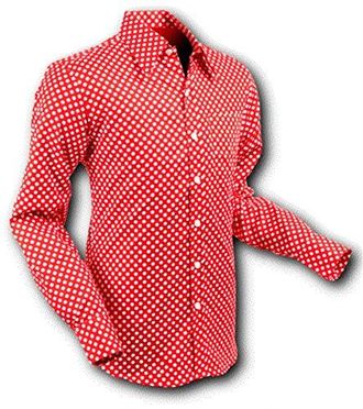 Chenaski Hemd Polka-Dots Red-White Grösse 2XL