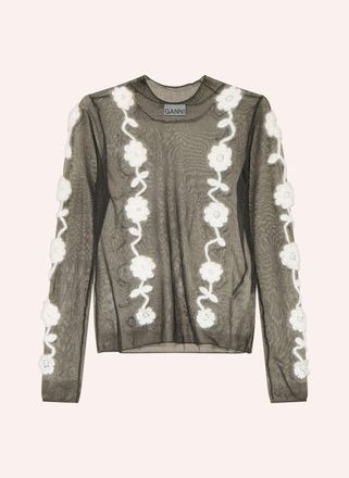 Ganni Longsleeve schwarz
