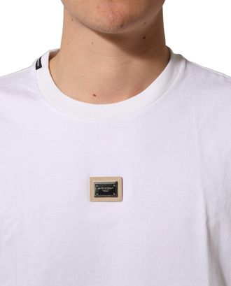 Dolce & Gabbana Metal Logo Plaque T-Shirt - White
