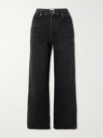 Frame Denim Jean Large Raccourci Taille Haute The Wide - Noir