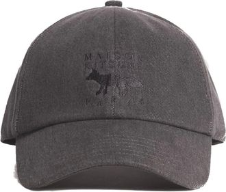 Maison Kitsun&eacute; Casquette Profile Fox - Homme - Accessoires - Noir - Taille: ONE Size