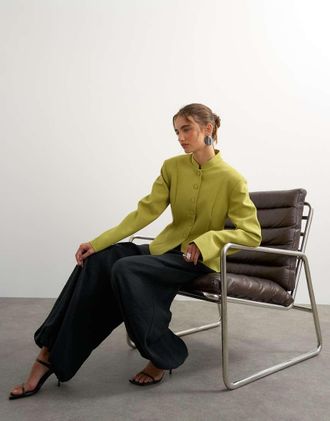 Topshop ensemble 2 pi&egrave;ces veste drummer en olive-Vert