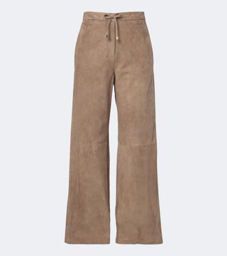 Max Mara Pantalon ample en daim