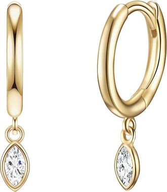 Glanzst&uuml;cke M&uuml;nchen Ohrringe - Sterling Silber Creolen Zirkonia - Gr. unisize - in Gold - f&uuml;r Damen