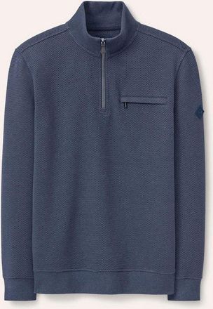 Walbusch Troyer Herren Troyer mit Struktur Baumwollmix pflegeleicht Stehkragen mit Zipper, Rei&szlig;verschluss-Brusttasche, atmungsaktiv