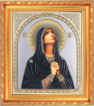 NKlaus Deva Maria - Ikone im Rahmen mit Glas 21x18cm christlich - Ikonografie 16581