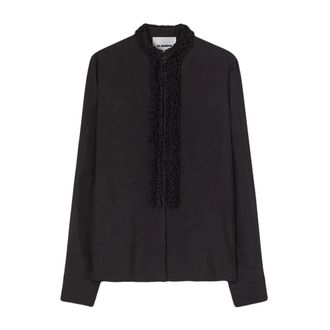 Jil Sander Schwarzes Langarm-Casual-Hemd - - Blouses & Shirts - Damen - Schwarzk - M