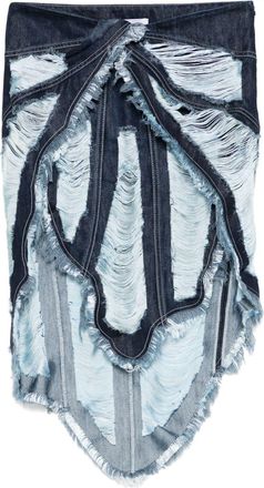 Off-white Geraffter Minirock - Blau