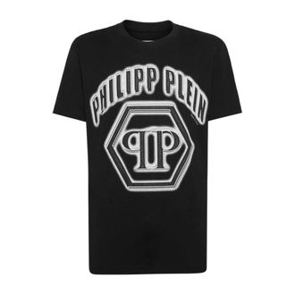 Philipp Plein T-Shirt Rundhals Kurzarm - - Tops - Herren - Schwarzk - XL