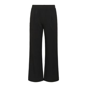 Soaked In Luxury Elastische Taille Straight-Leg Schwarze Hose - - Trousers - Damen - Schwarzk - L
