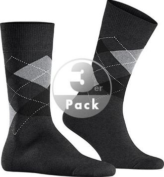 Burlington Herren Socken grau Baumwolle gemustert
