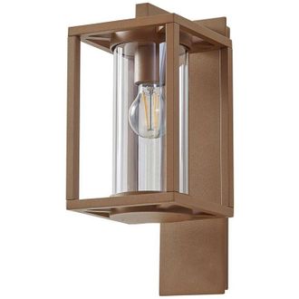 Lucande Neuwertig] Lucande Au&szlig;enwandleuchte Lampe Ferda Ip44 H&auml;ngend Braun Aluminium Glas E27 B-Ware