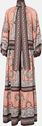 La DoubleJ Bedrucktes Maxikleid Athena aus Seide
