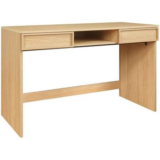Sweeek Schreibtisch Holzlook 2 Schubladen 1 Ablage 120 cm