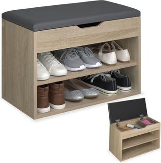 TecTake Meuble Chaussures Meuble de Rangement Moderne Meuble dentr&eacute;e pour Max. 6 Paires 60x30x43,5 cm, Rangement Chaussures Gain de Place id&eacute;al Entr&eacute;e, Chambr