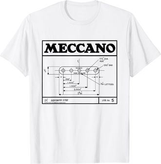 Meccano Models F&uuml;nf-Loch-Streifen Technische Zeichnung Retro T-Shirt