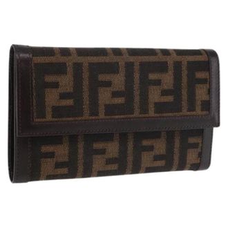 Fendi Portefeuille Pre-owned en toile Zucca - Femme - Pre-owned - Brun - Taille: ONE Size