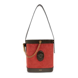 Versace Femme, Sacs, Rouge, Taille: ONE Size Pivot Small Suede Bucket Bag