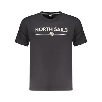 North Sails Schwarzes Baumwoll Herren T-Shirt - - Tops - Herren - Schwarzk - 2XL