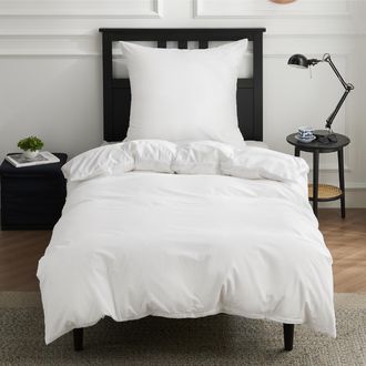 Bedsure Bettw&auml;sche 135x200 Baumwolle Wei&szlig; - Bettw&auml;sche-Sets 135 x 200 cm Bettbezug 2teilig mit Kissenbezug 80x80 cm, Oeko-TEX Bedding mit Rei&szlig;verschluss