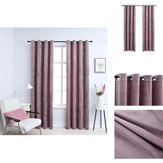 vidaXL Verdunkelungsvorh&auml;nge mit &Ouml;sen 2 Stk. Samt Antik-Rosa 140x245cm - Verdunklungsvorh&auml;nge - Samtvorh&auml;nge - Antiks Rosa - Wohnaccessoires - Gardine