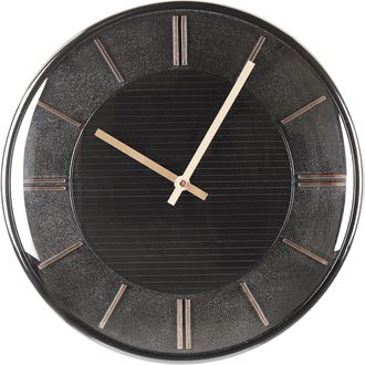 Beliani Moderne Wanduhr weiß ø 34 cm rund ohne Ziffern glamourös Daroca