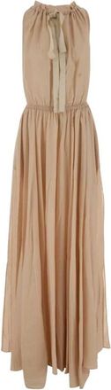 Patou Maxikleid mit Neckholder und offenem R&uuml;cken - - Dresses - Damen - Beige - S