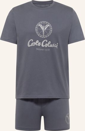 Carlo Colucci Carlo Colucci Herren Shorty Pyjama Set Ferremi grau
