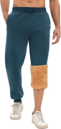 Heekpek Fleece Jogginghose Herren Winter Warme Jogginghose Herren Lang Baumwolle Bequeme Sherpa Fleece Jogginghose Thermo Herren Sporthose Elastischer Bund mi