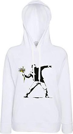 Fabulous Sweat &agrave; Capuche Banksy Rage The Flower Thrower Fleurs Street Art Graffiti