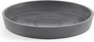 Ecopots Untersetzer für Blumentopf Amsterdam Hell Grau - Durchmesser Ø Außen 18 cm/Innen 16 cm rund klein - Unterteller für Pflanzentopf Recycling Kunststoff 