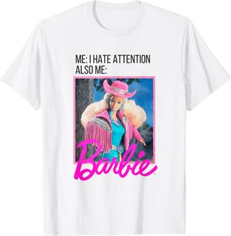 BARBIE Damen Cartoon T-Shirt mit Rundhals-Ausschnitt, Wei&szlig;, S, Kind