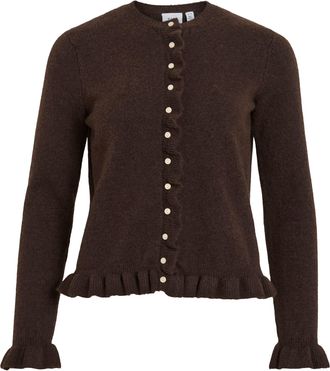 Vila Vijacia O-Neck L/S Frill Knit Cardi/BFS